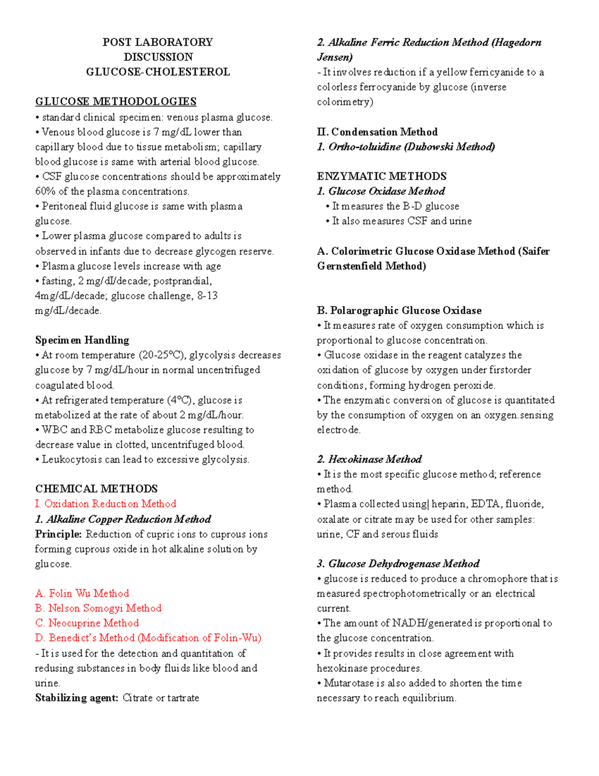 Cchmlab EXP Discussions - POST LABORATORY DISCUSSION GLUCOSE ...