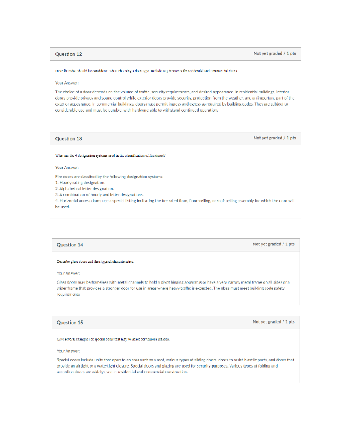 Chapter 29 — Doors, Windows, Entrances, and Storefronts question and answers - CVEN 5231 - Studocu