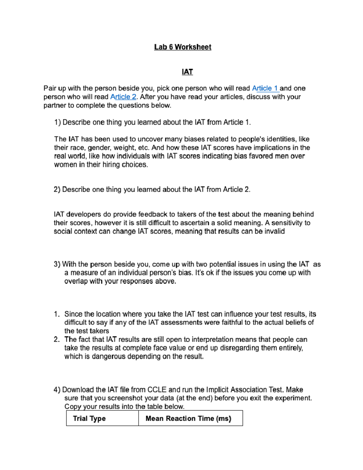 Lab 6-worksheet - PSYCH10 - Studocu