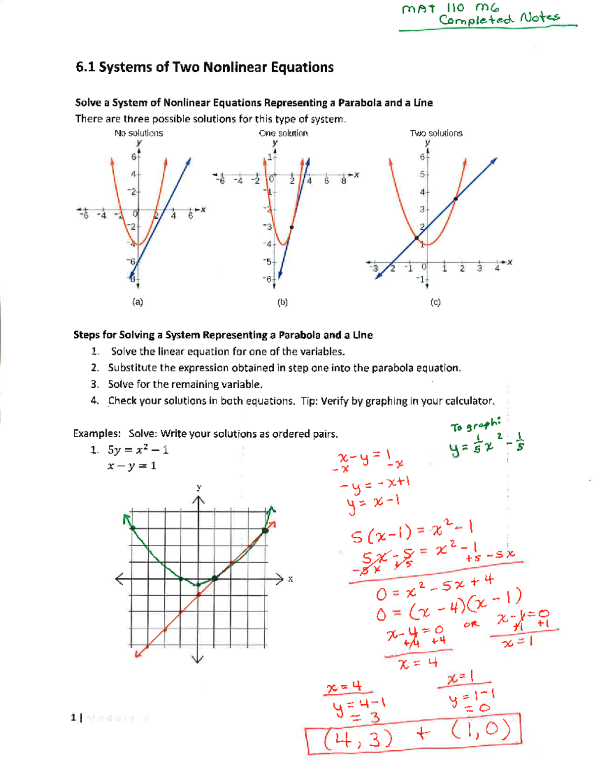 MAT 110 M6 Completed Notes - BIO211 - York Tech - Studocu