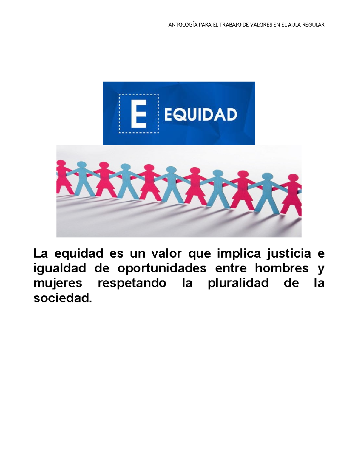 5 Equidad - Antologia DE Valores ZONA 1 - La equidad es un valor que ...