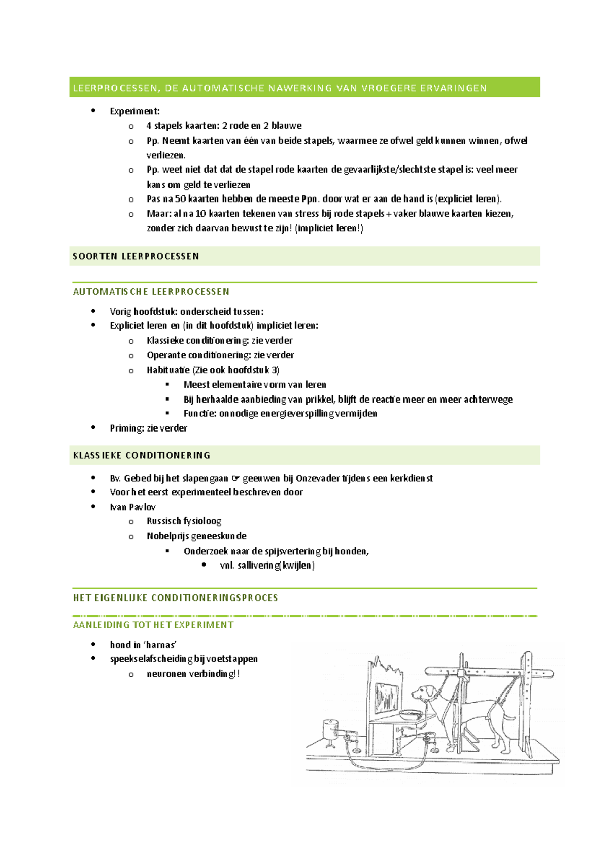 Leerproces ppt samenvatting - LEERPROCESSEN, DE AUTOMATISCHE NAWERKING ...