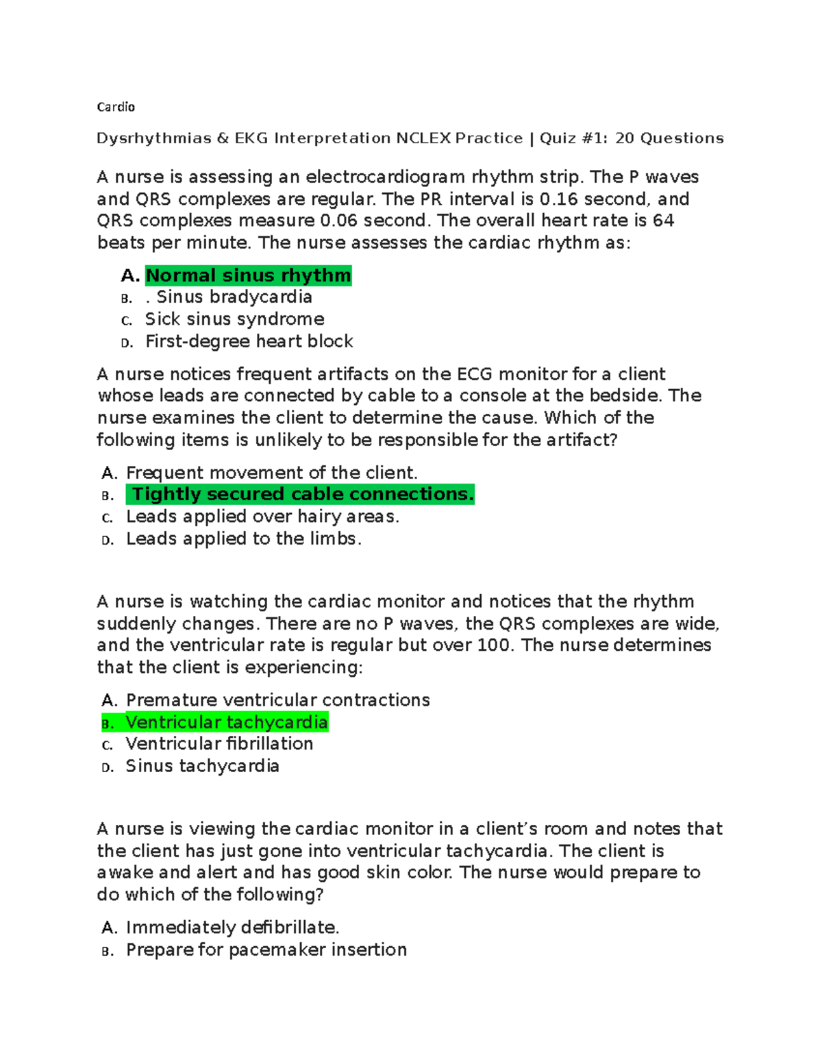 Cardio-Reviewer - Cardio Dysrhythmias & EKG Interpretation NCLEX ...