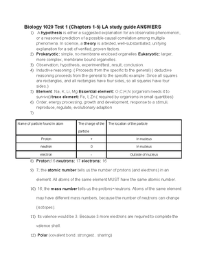 Assignment 6 - lecture notes - BIOL 1020 - Studocu