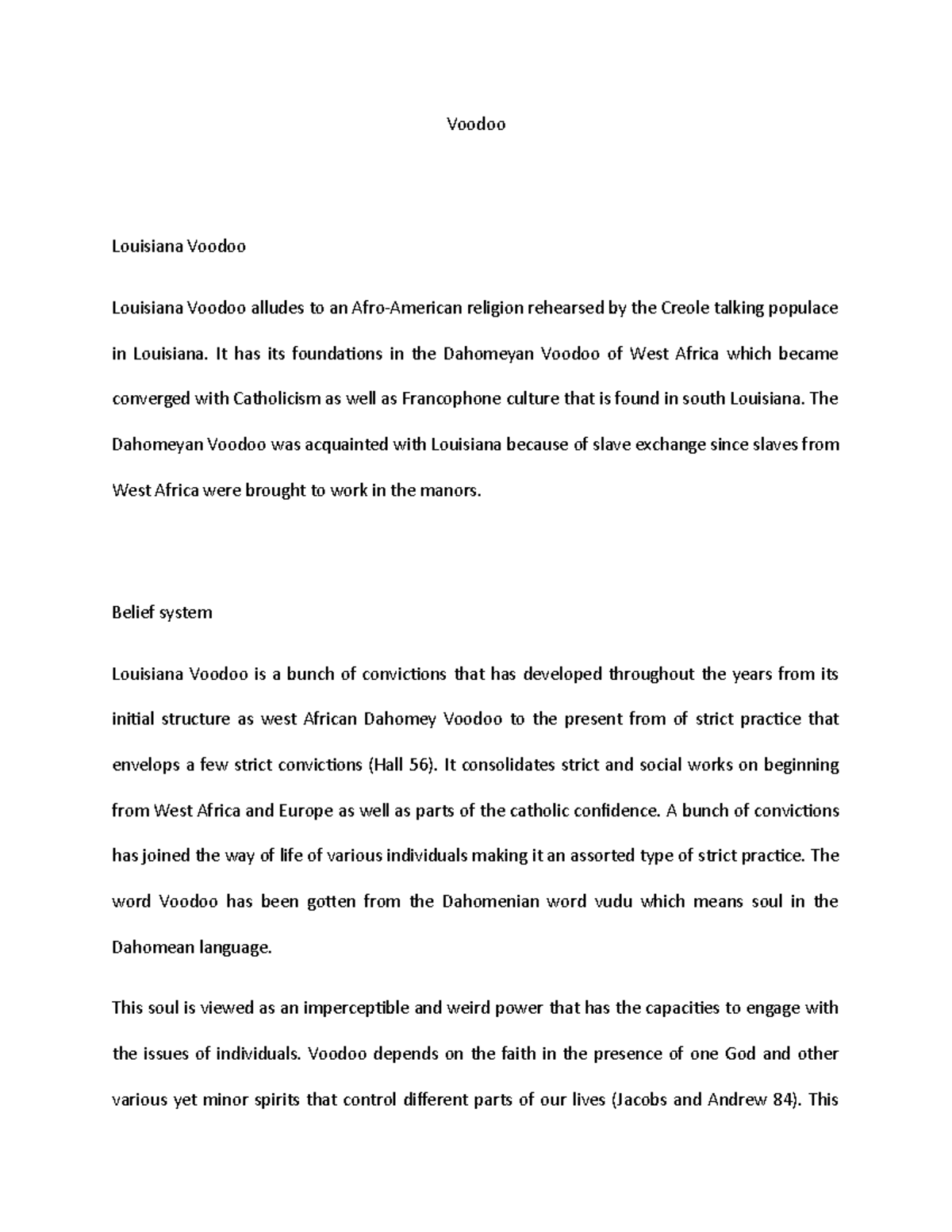 Voodoo - Religion - Studocu