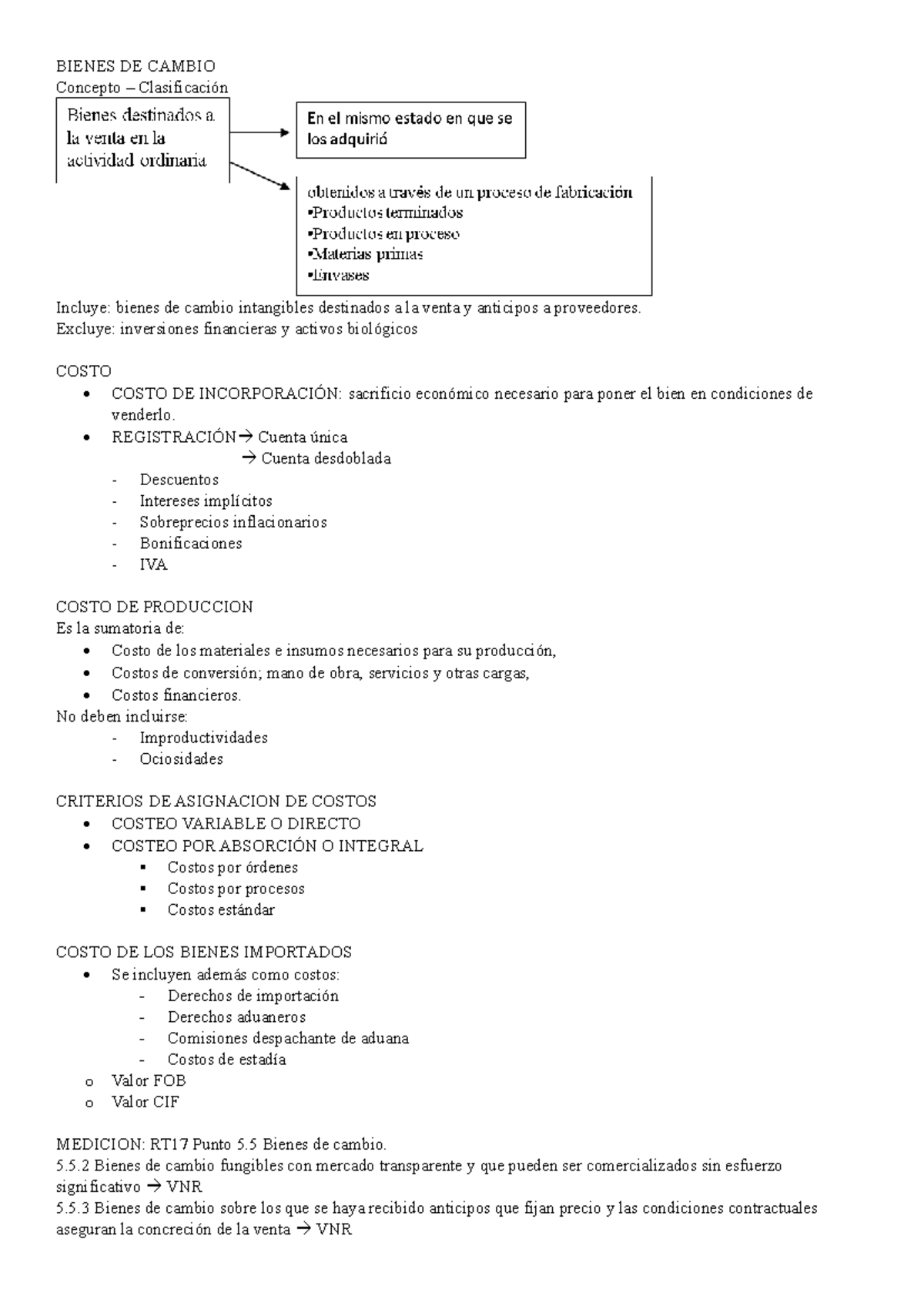 Bienes de Cambio - BIENES DE CAMBIO Concepto – Clasificación Incluye: bienes de cambio ...
