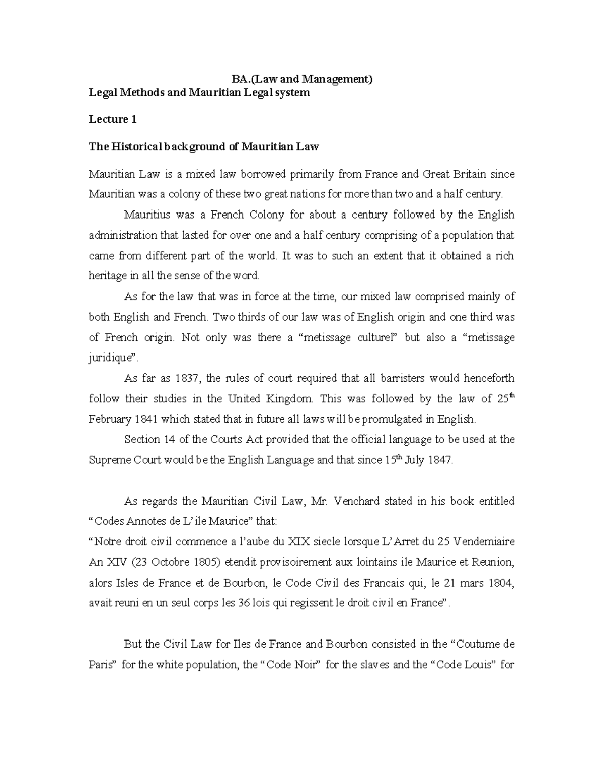 Lecture 1 Introduction - BA.(Law and Management) Legal Methods and ...