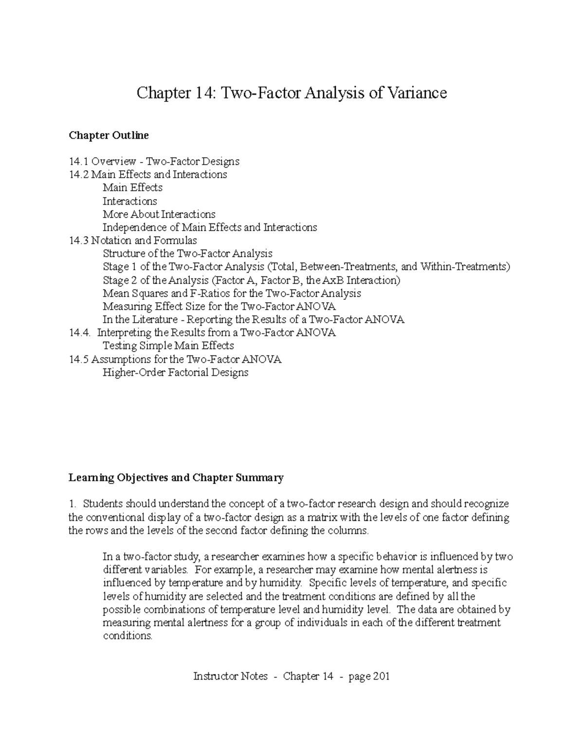 Exam chapter 14 2016, questions and answers - Chapter 14: Analysis of ...