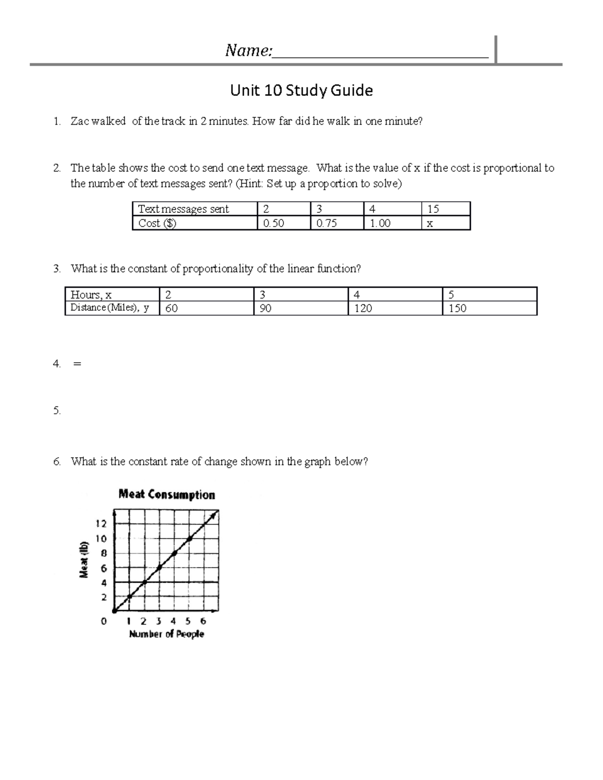 Unit 10 test study guide - Unit 10 Study Guide Zac walked of the track ...