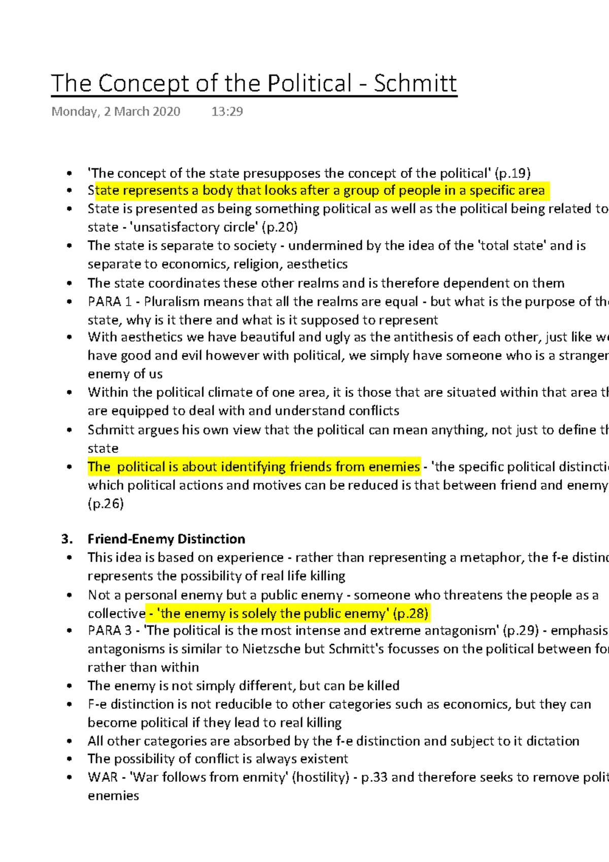 The Concept of the Political - Schmitt - 'The concept of the state ...