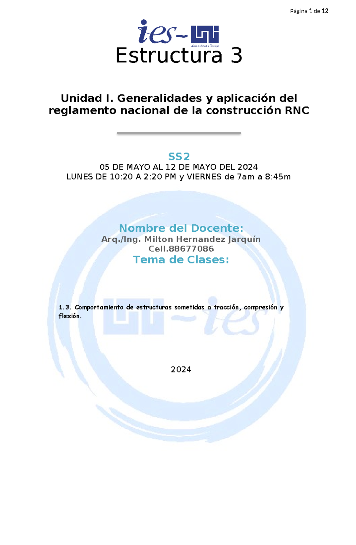 26 de Octubre. Clase Diseño 7-1 2020 - Esfuerzos en una estructura ...