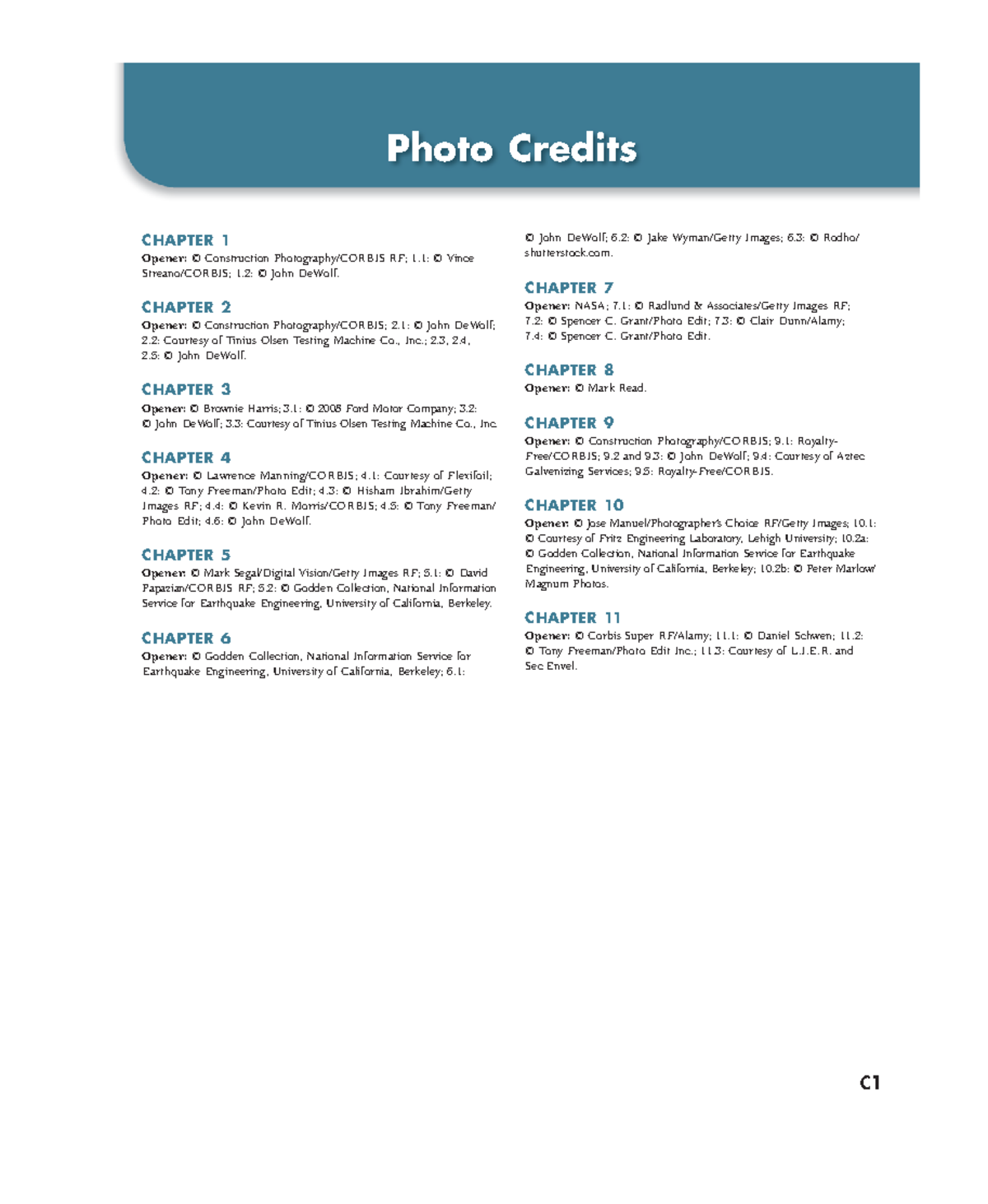 17 - Mechanics of Materials - Photo Credits C CHAPTER 1 Opener ...