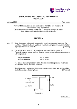 19CVC001: Structural Analysis & Mechanics 4 exam paper - STRUCTURAL ...