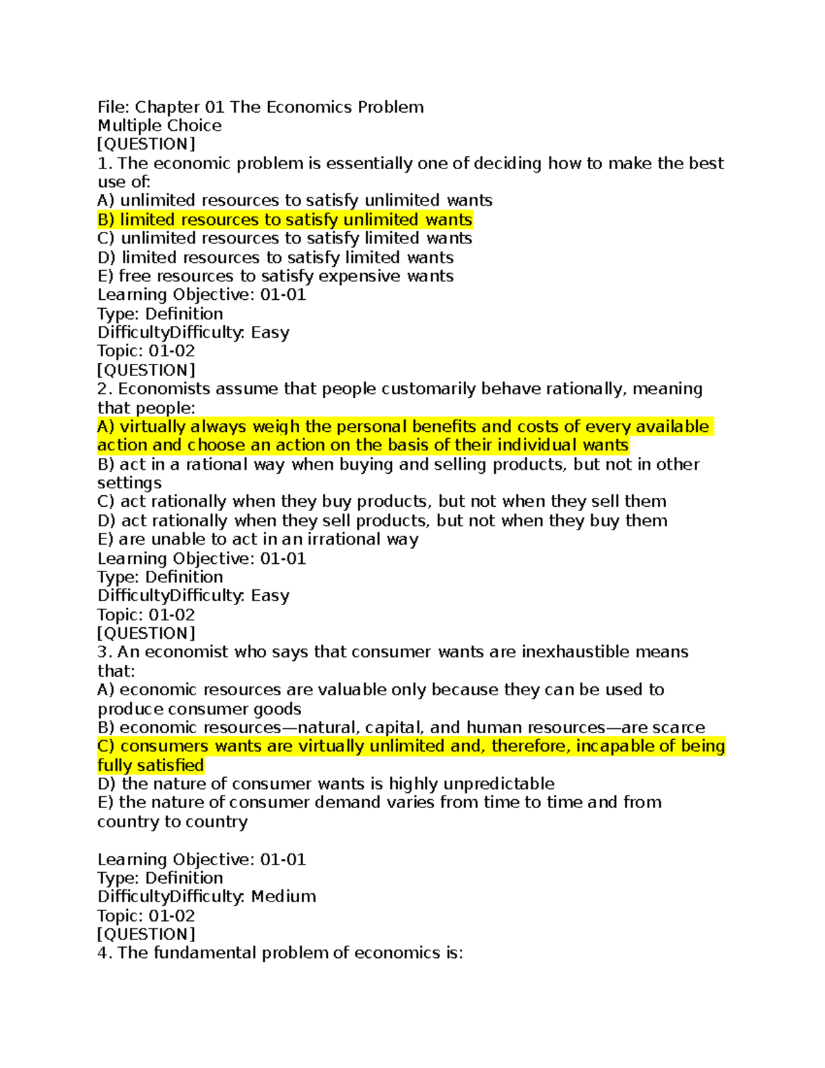 Econ questions-final - Economic Growth - File: Chapter 01 The Economics ...