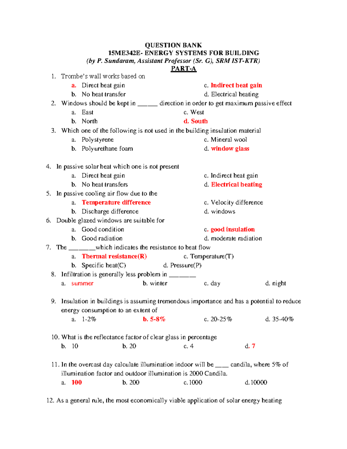 MCQ - MCQ answers from previous years paper and their corresponding ...