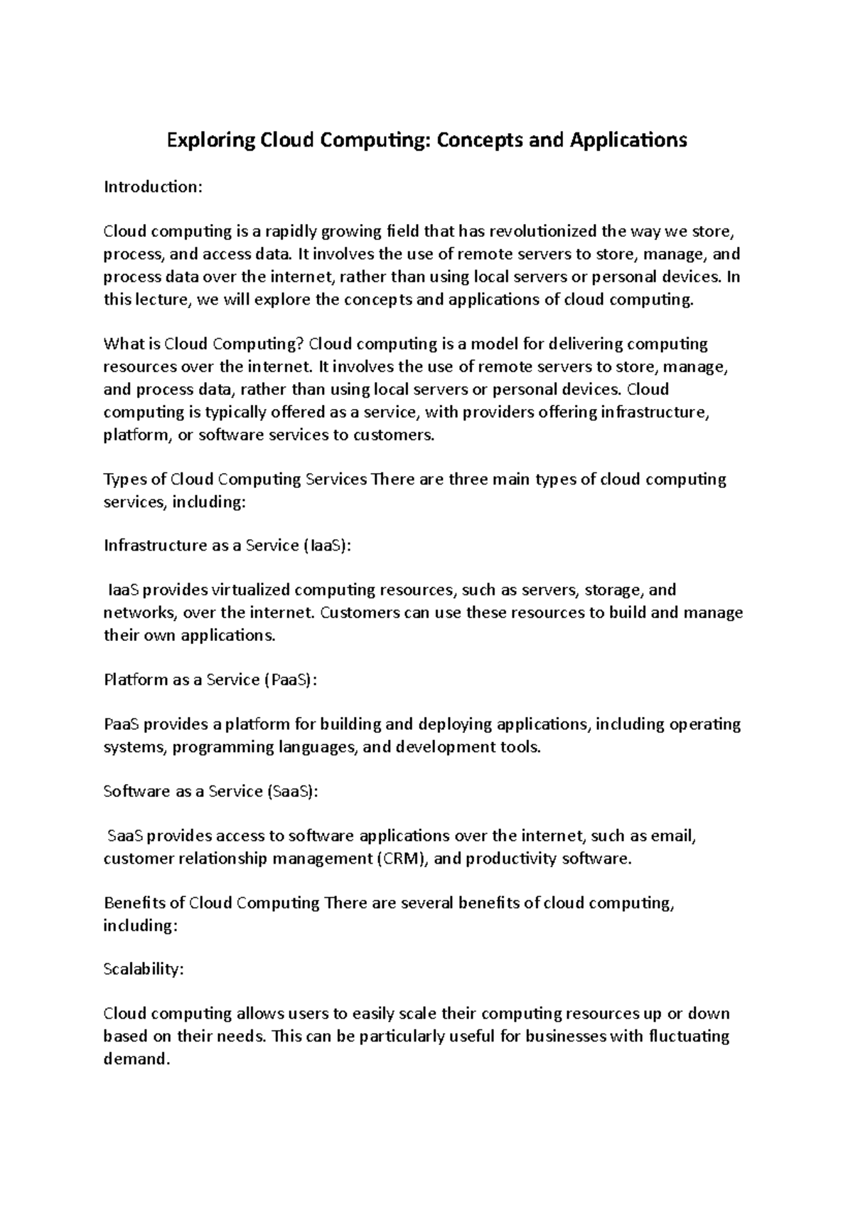 Exploring Cloud Computing Concepts And Applications Exploring Cloud
