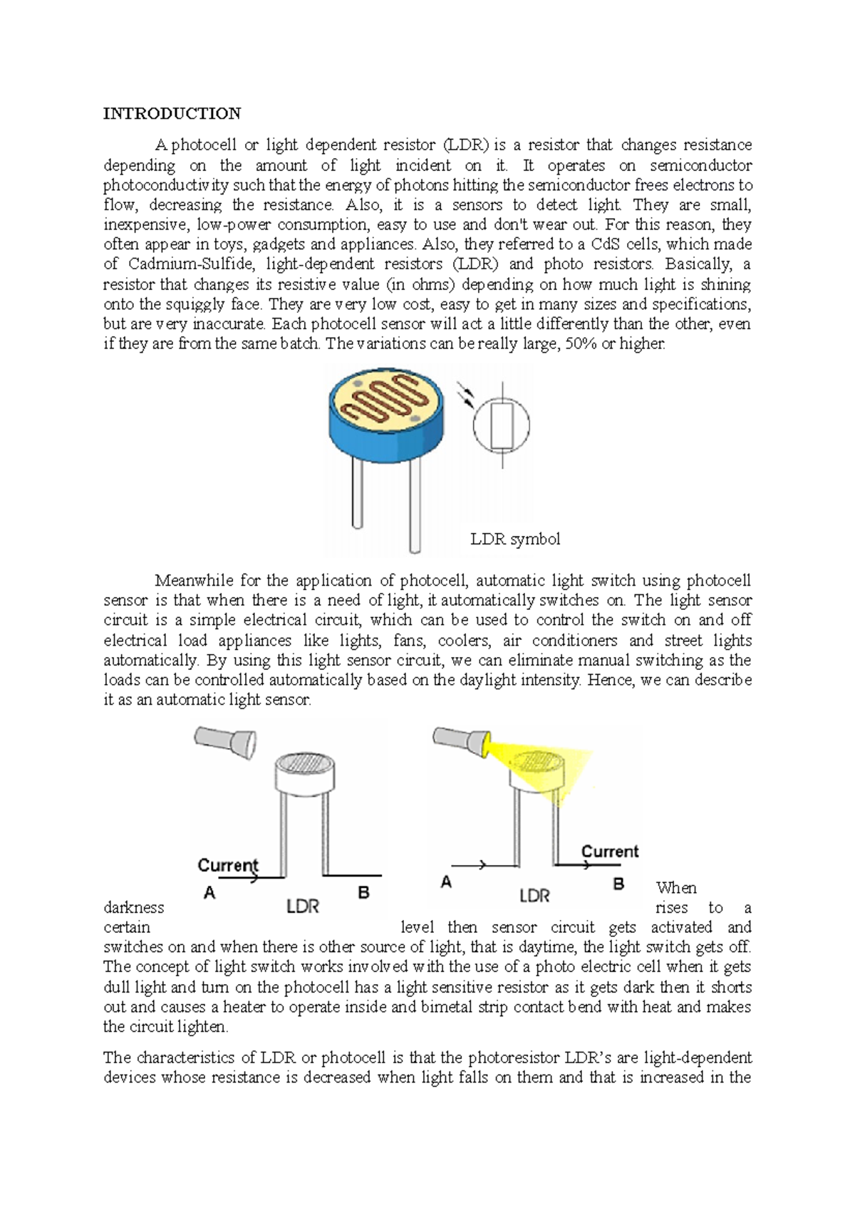 Automatic Light Switch Using Photocell Sensor - Mechanical engineering ...