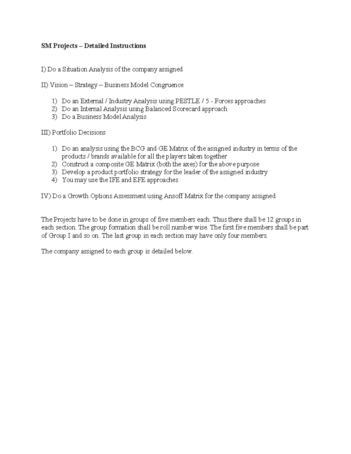 SM - Projects - SM Projects – Detailed Instructions I) Do a Situation ...