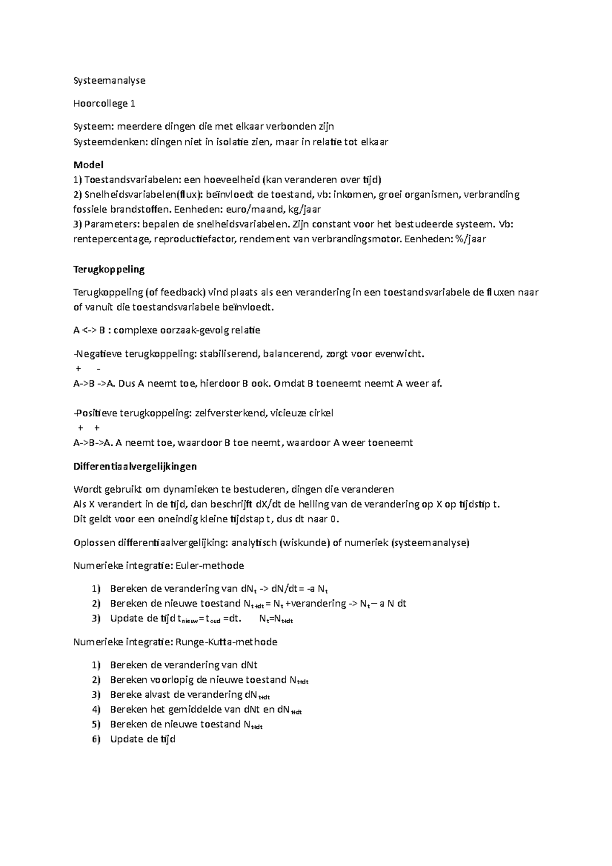 Systeemanalyse hoorcollege 1 - Systeemanalyse Hoorcollege 1 Systeem ...