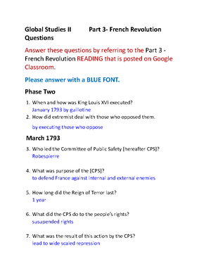 MORE French rev - Global Studies II Part 2 - French Revolution ...