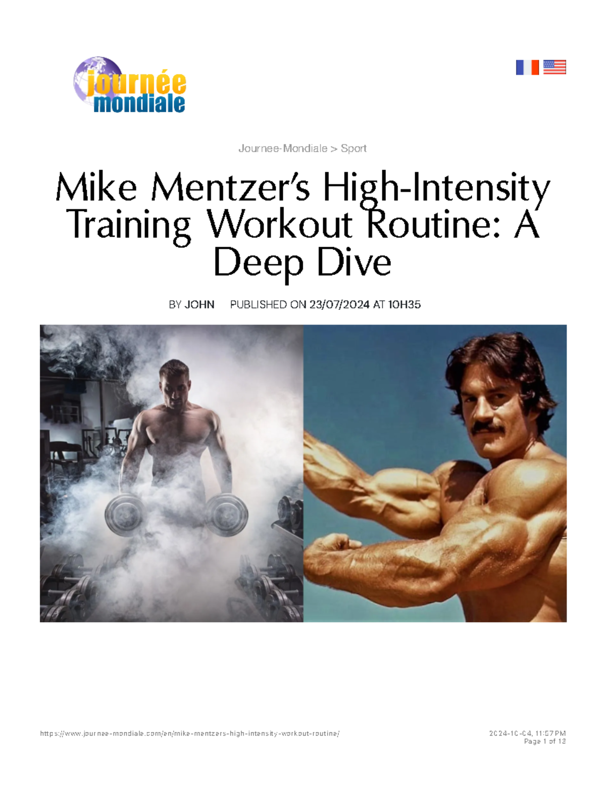 Mike Mentzer's Workout Routine- Less Time, More Results - Journee ...
