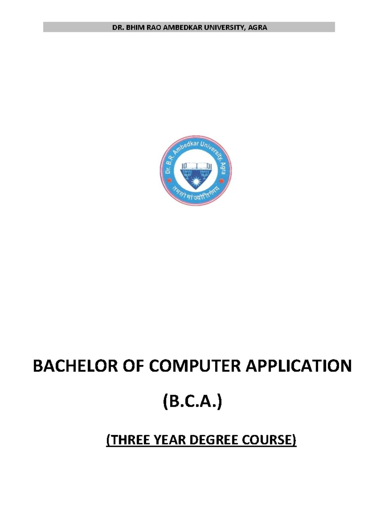 Bachelor OF COMP. Application (B.C - BACHELOR OF COMPUTER APPLICATION ...