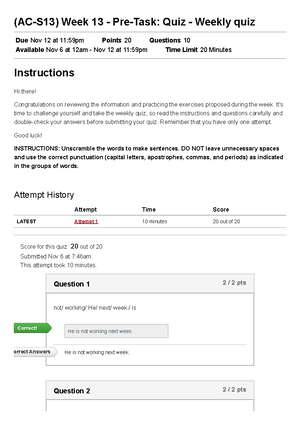 (AC-S08) Week 08 - Pre-Task Quiz - Weekly quiz Ingles IV (37151) - Hi there! Congratulations on ...