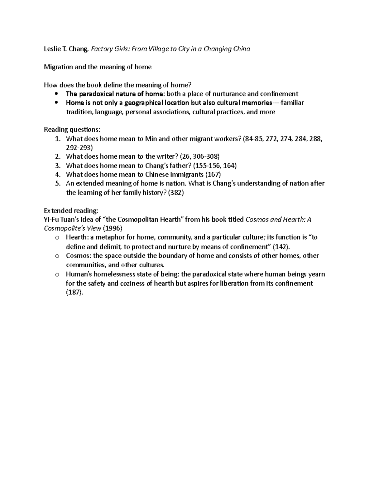 Leslie T. Chang notes - Leslie T. Chang, Factory Girls: From Village to ...