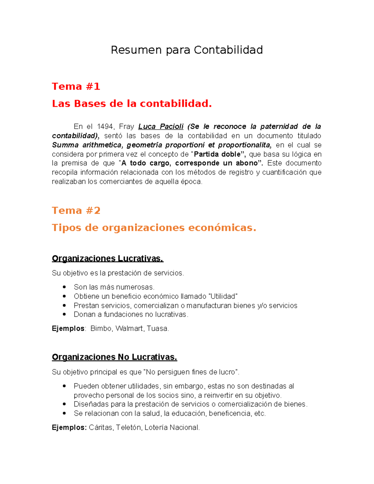 Resumen para Contabilidad - Resumen para Contabilidad Tema Las Bases de ...