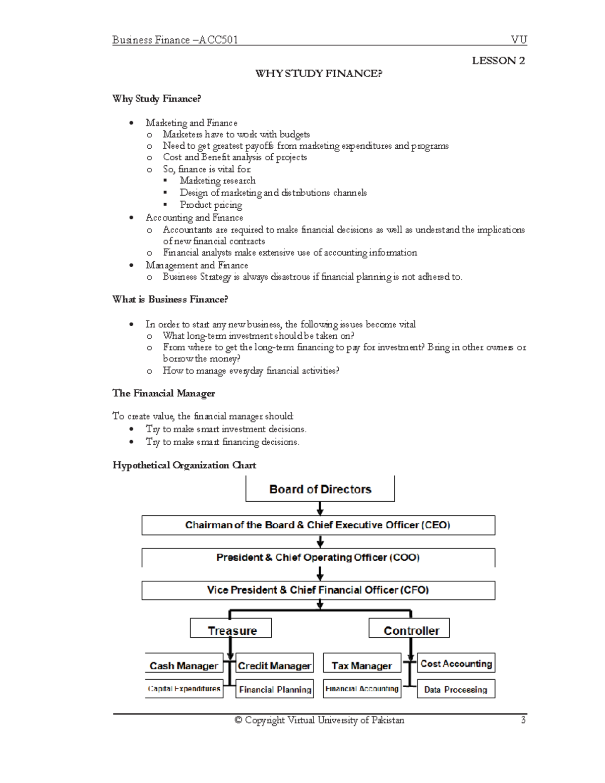 Business Finance (ACC501) Lecture Number 2 Full Pdf for Final Term ...