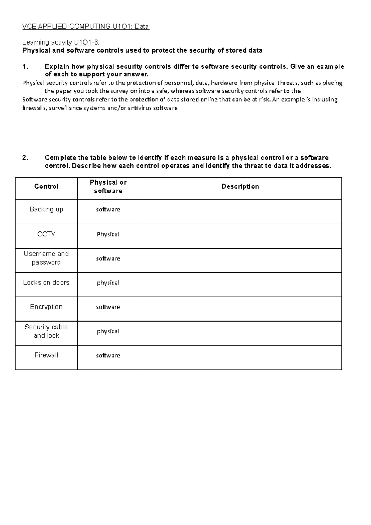 2021 Learning Activity U1O1-6 - VCE APPLIED COMPUTING U1O1: Data ...