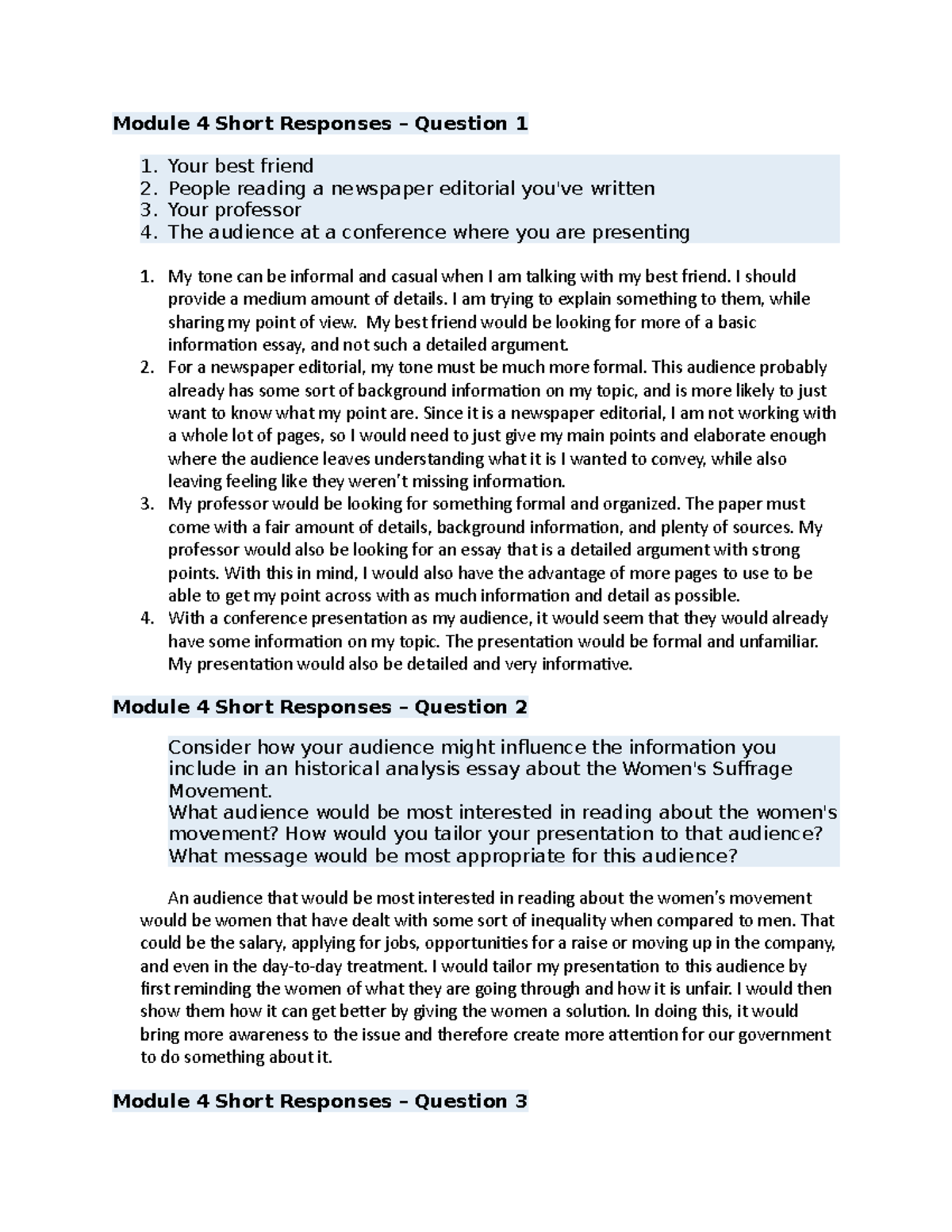 Module 4 Short Responses - Module 4 Short Responses – Question 1 Your ...