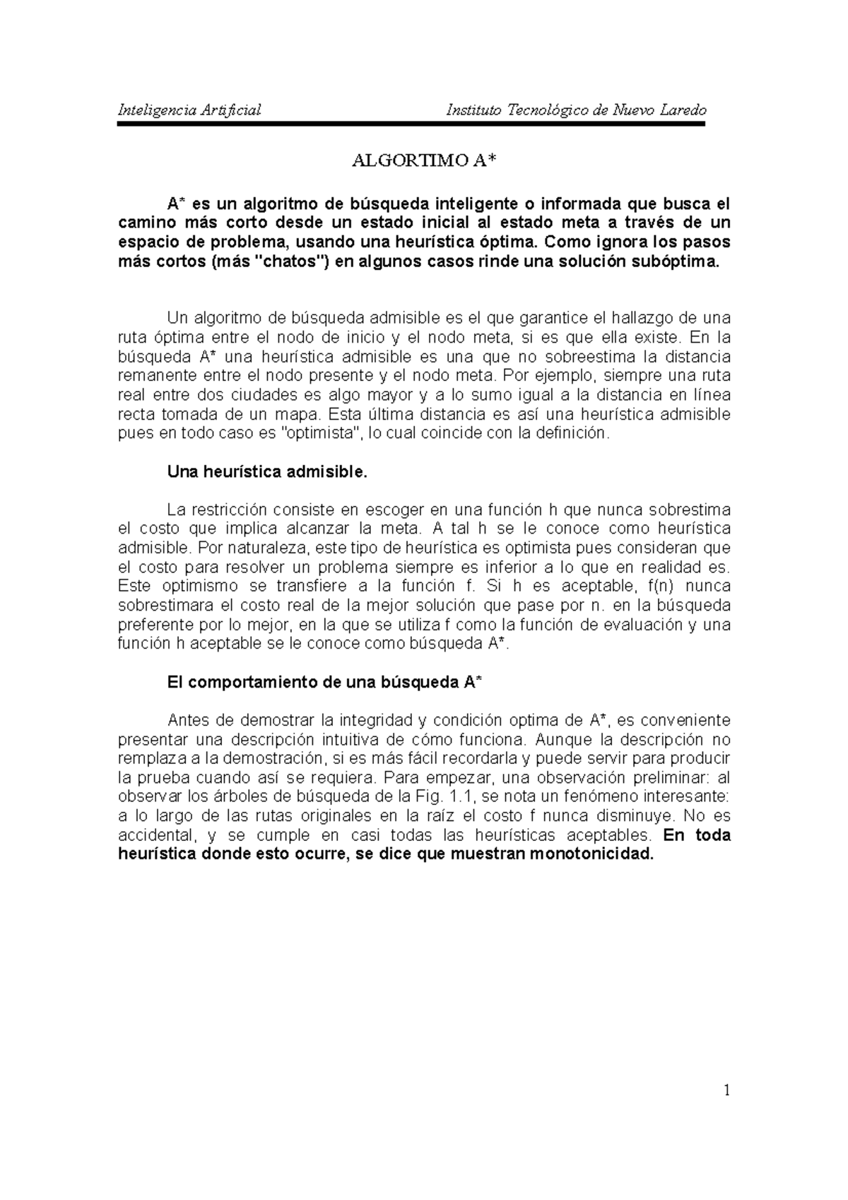 A Star(2005 II A) - Algoritmo A* - ALGORTIMO A* A* es un algoritmo de ...