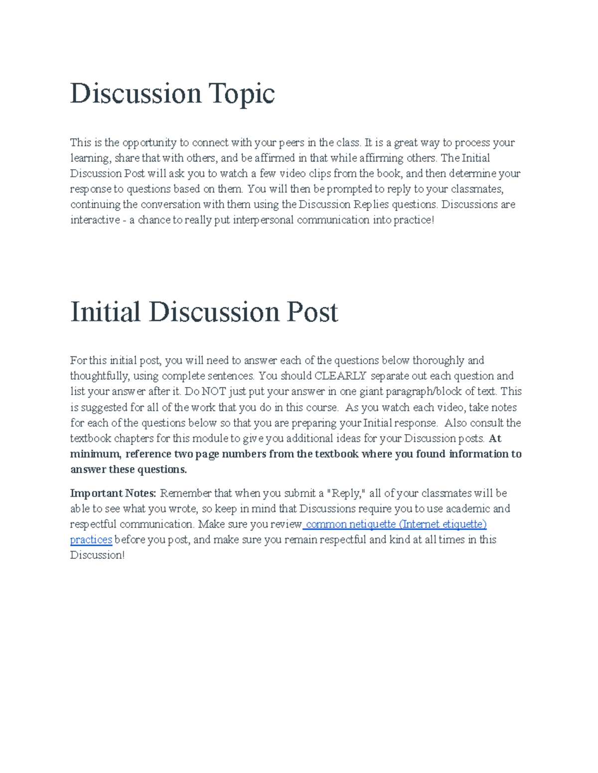 Culture and the Self in Interpersonal Communication - Discussion Topic ...
