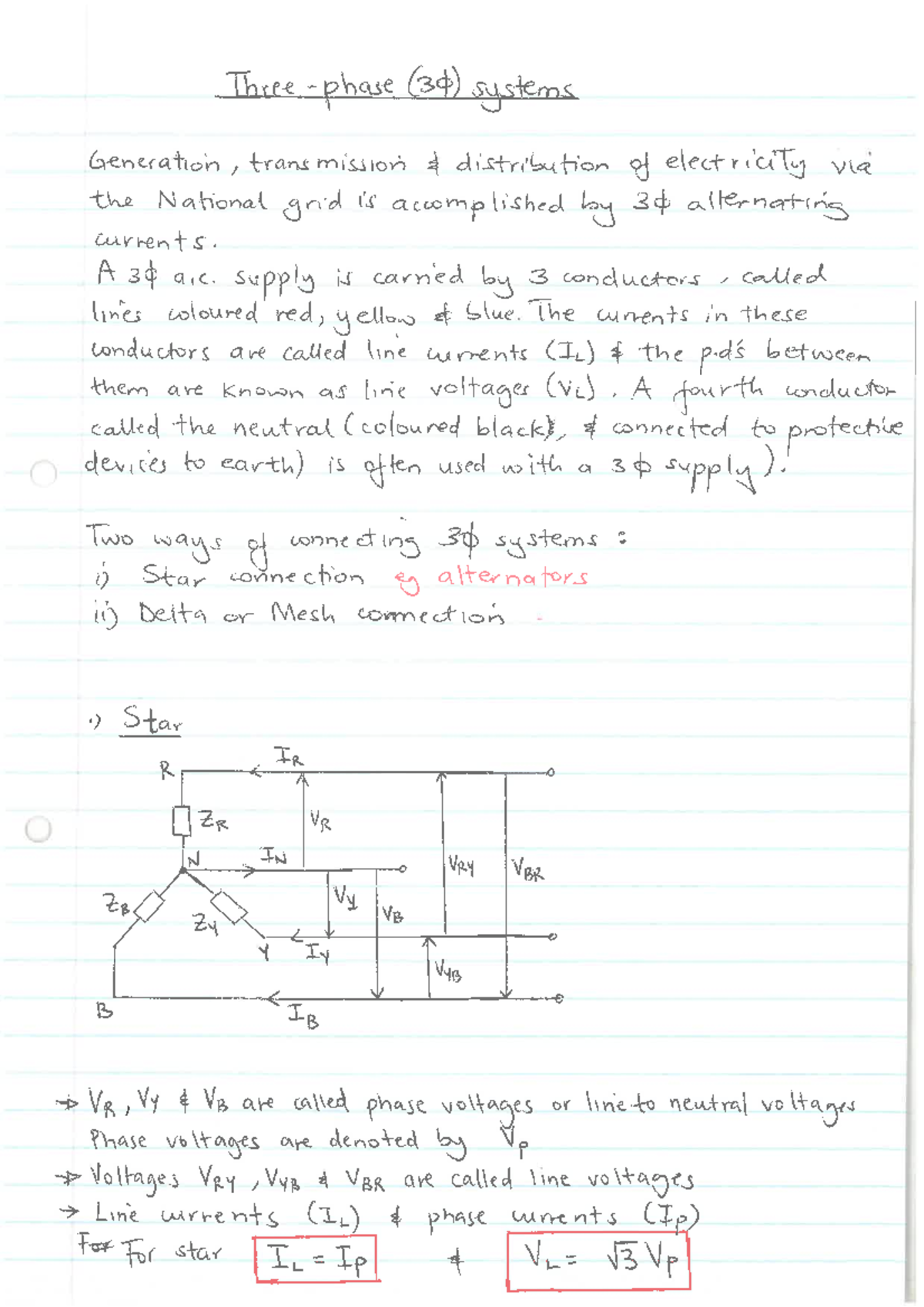 3 phase systems notes-1 - Electronics - Studocu