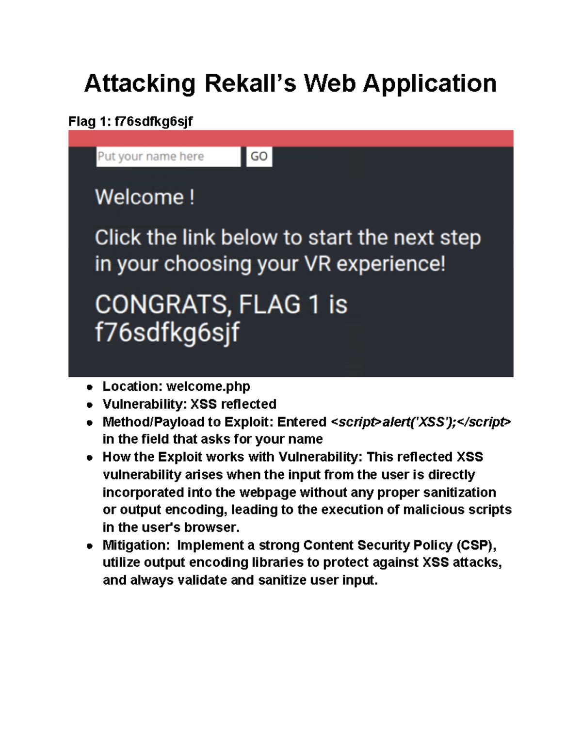 Lodoe Lama Rekall Penetration Test Report - Attacking Rekall’s Web ...