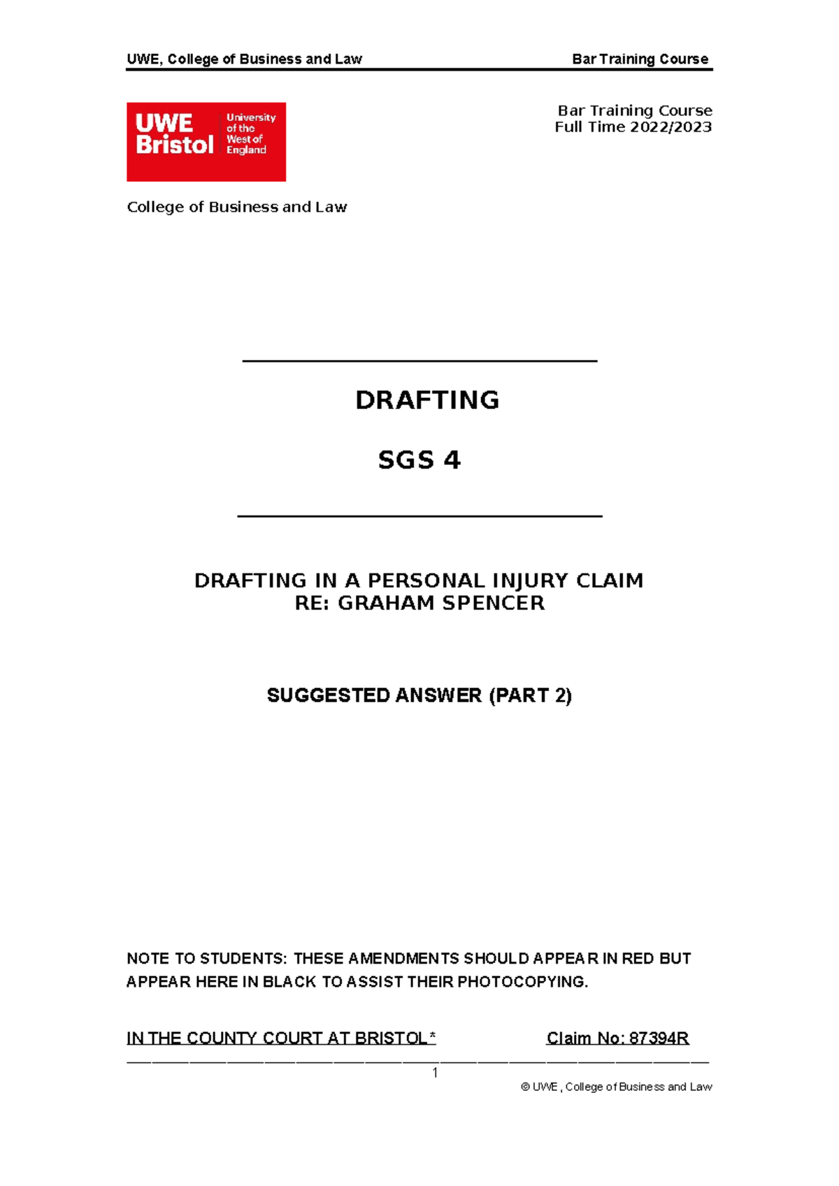 22 23 Sgs 4 Drf Answer Part 2 Bar Training Course Full Time 2022