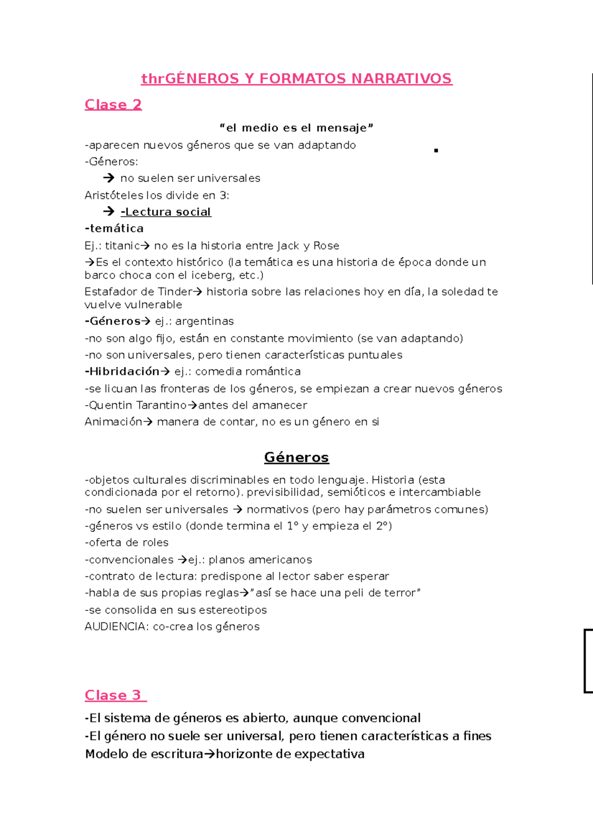 Géneros y formatos narrativos - thrGÉNEROS Y FORMATOS NARRATIVOS Clase ...