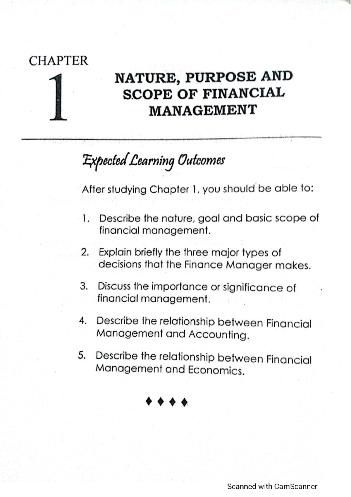 FM Chapter 1 1 - NOTES - ASMA 105 - Studocu