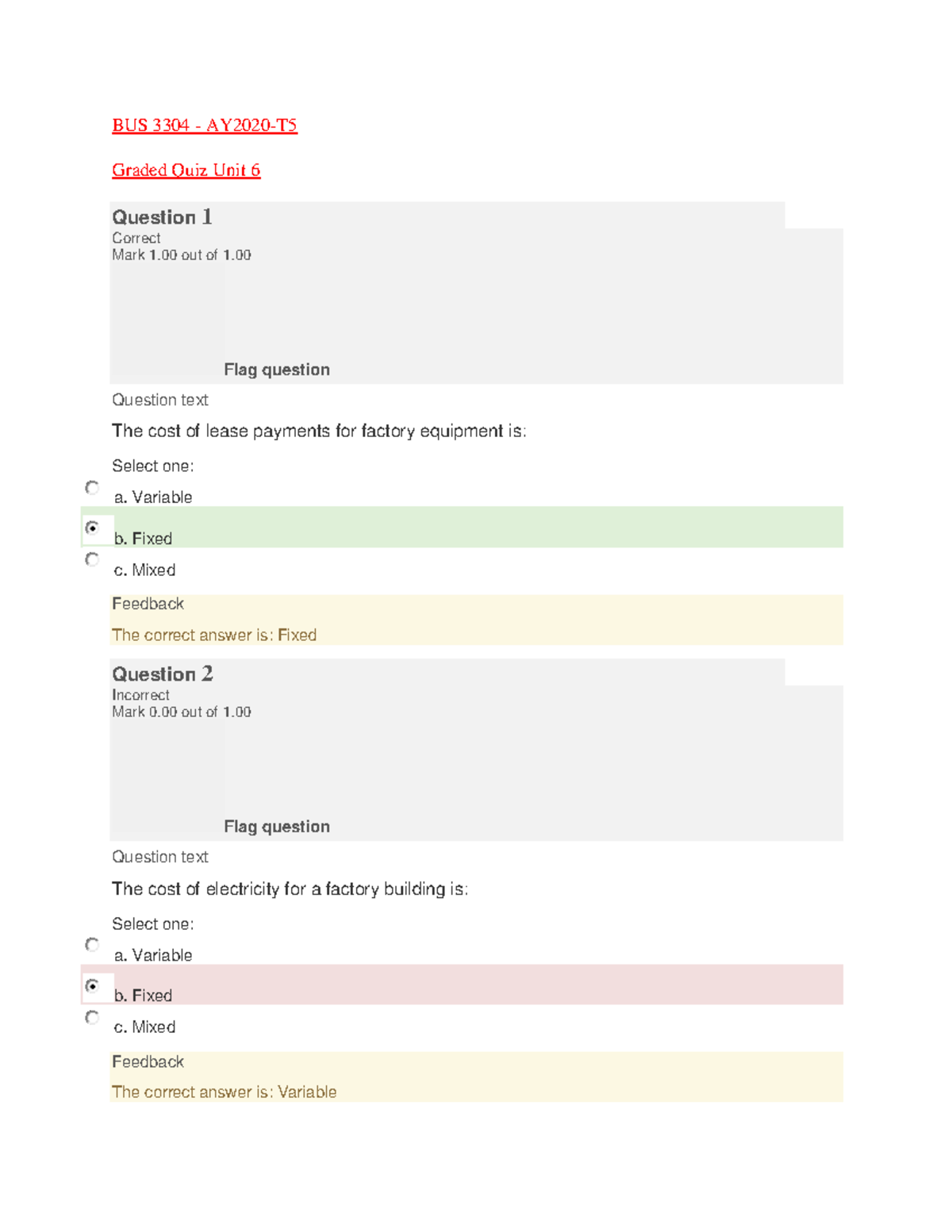 BUS 3304 Graded Quiz Unit 6.pdf - BUS 3304 - AY2020-T Graded Quiz Unit ...