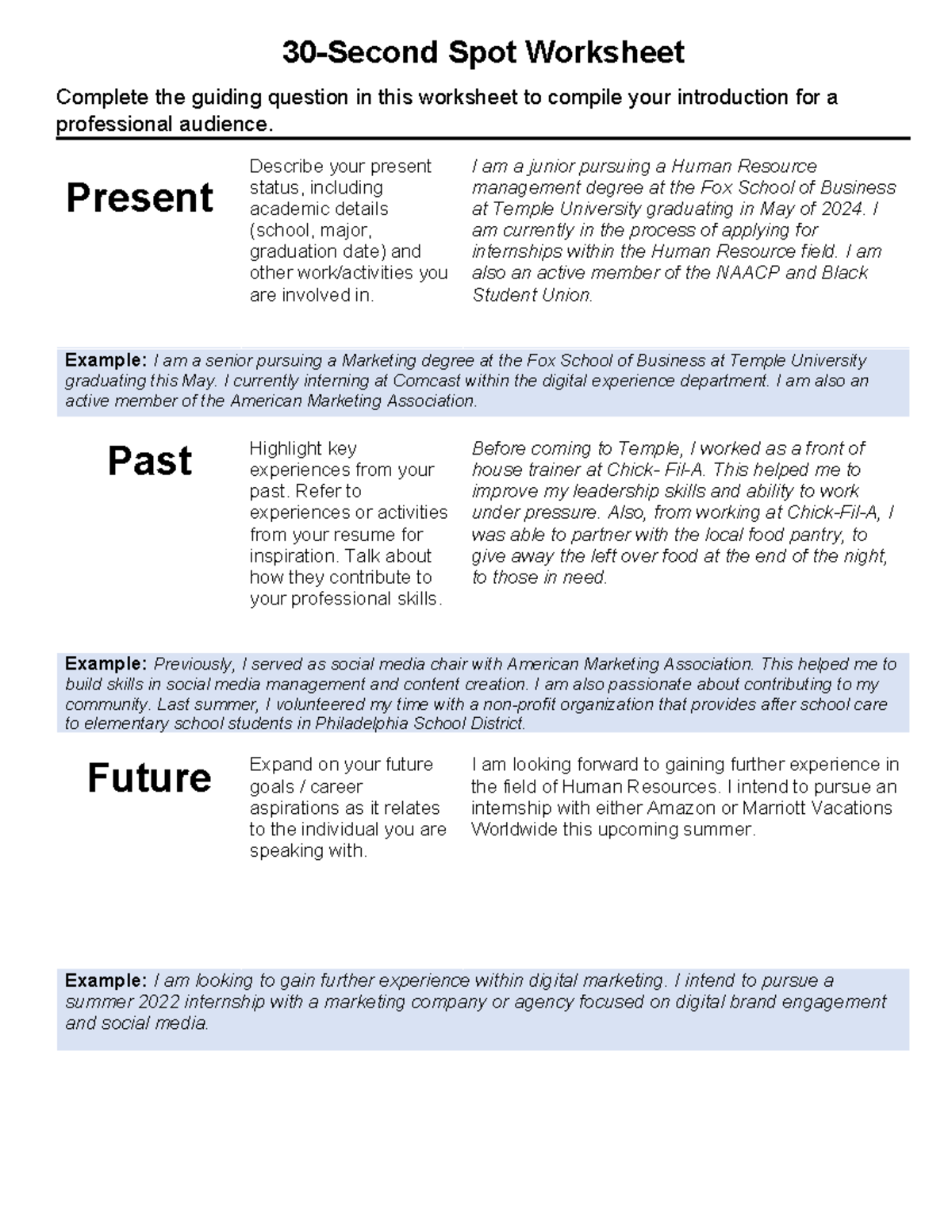 30 Second Spot Activity - 30-Second Spot Worksheet Complete the guiding question in this ...