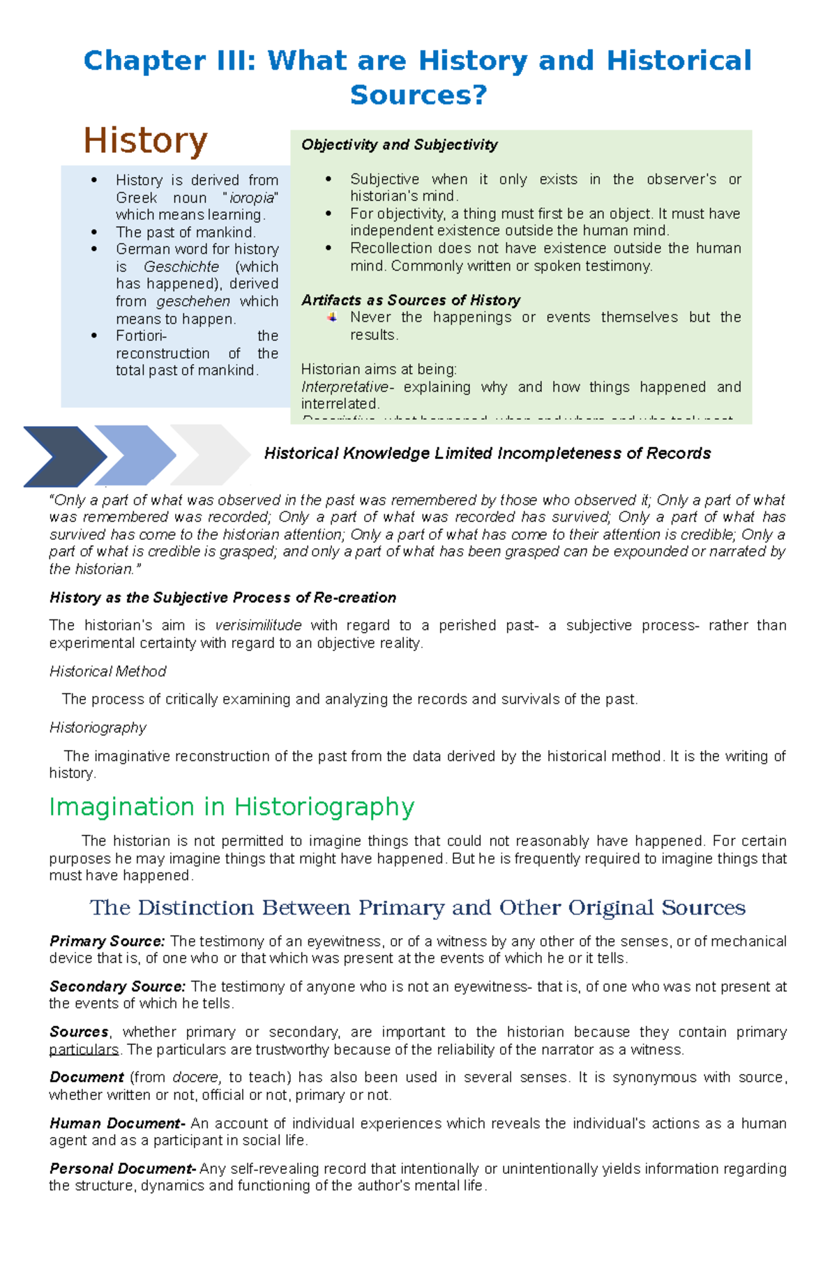 RPH Handout - Chapter III: What are History and Historical Sources ...