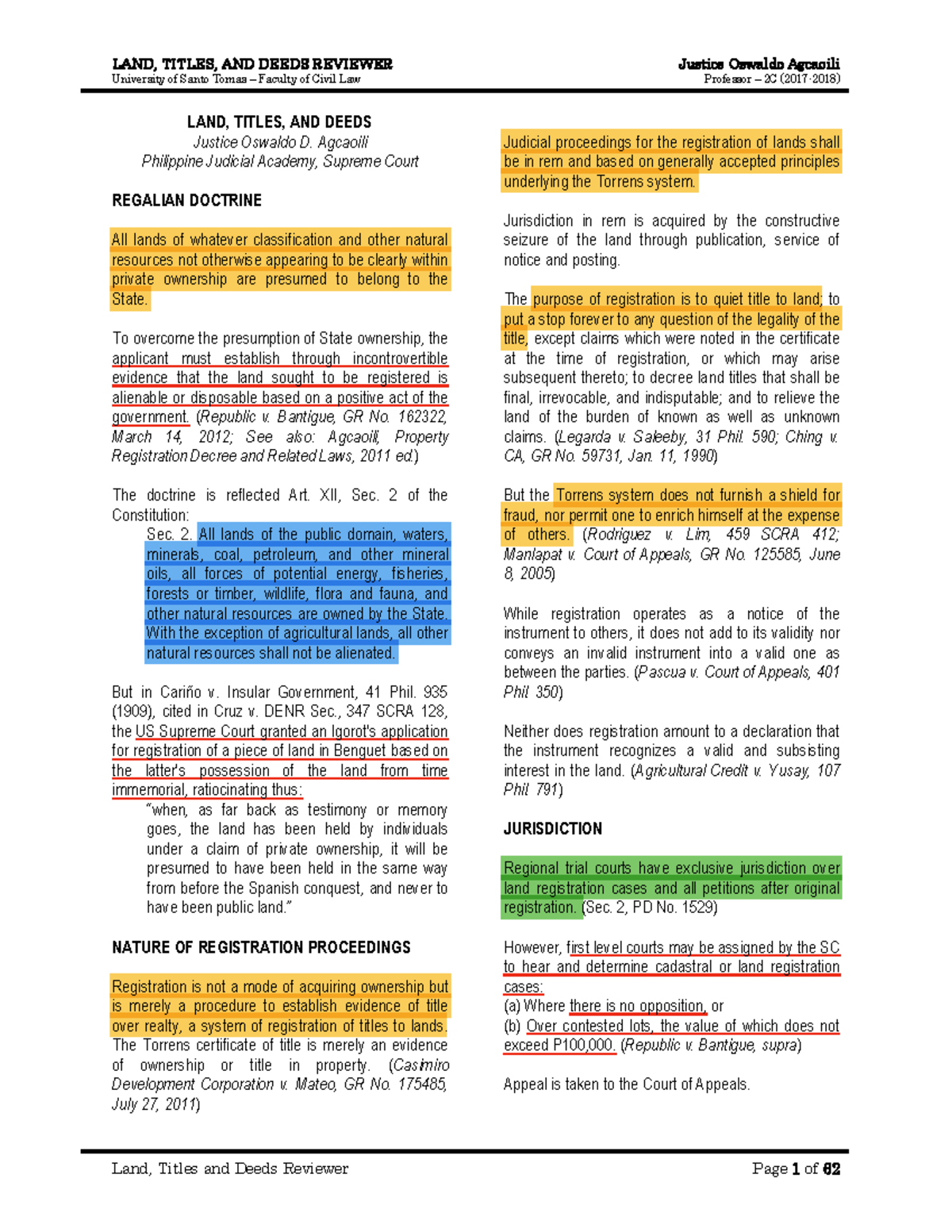 2017 Agcaoili LTD Reviewer - University of Santo Tomas – Faculty of ...