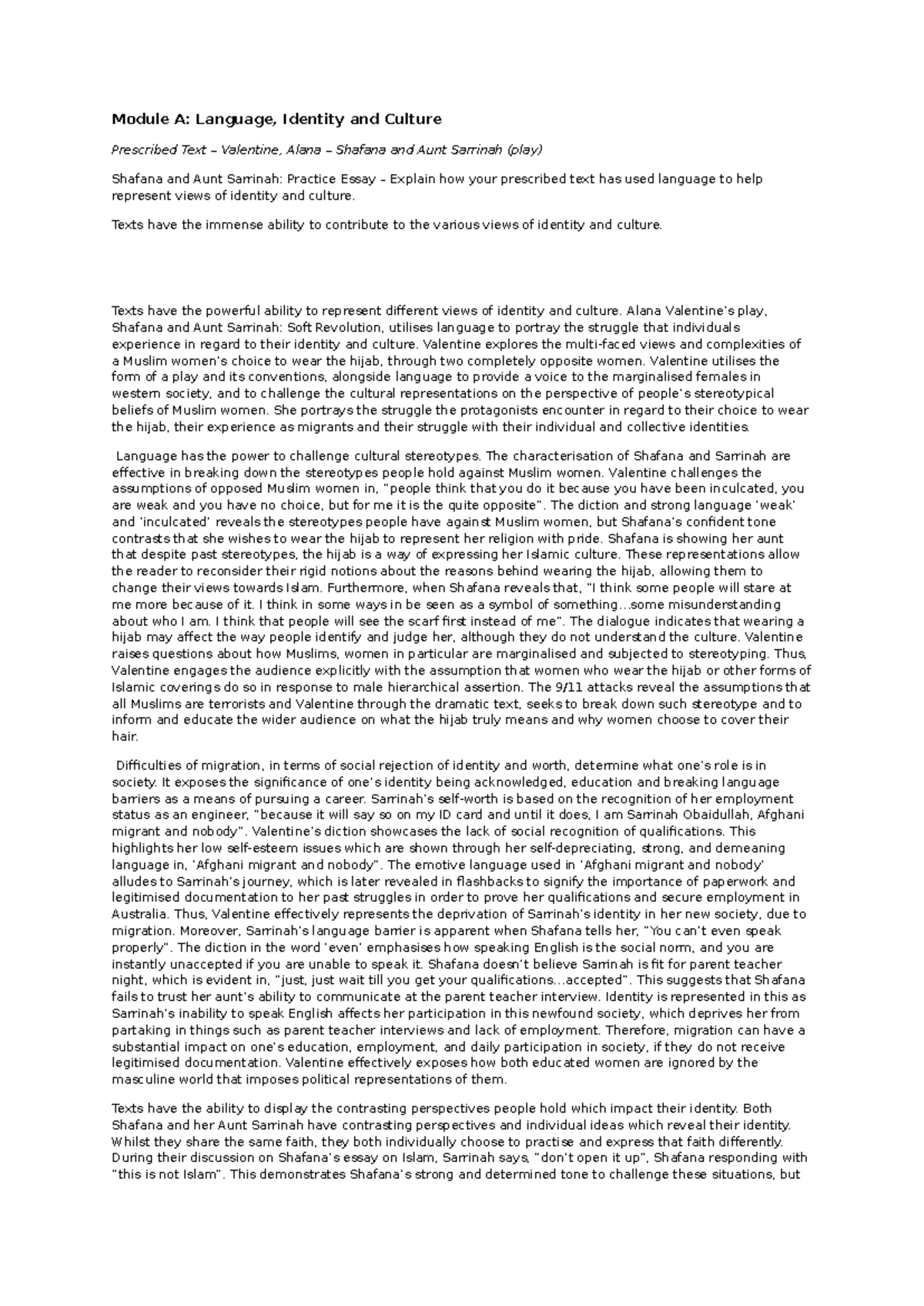 English Study - notes - Module A: Language, Identity and Culture ...