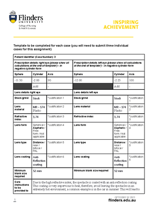 Exam Paper Layout - OPTO2001 Example of 2020 Exam Paper Layout Semester ...