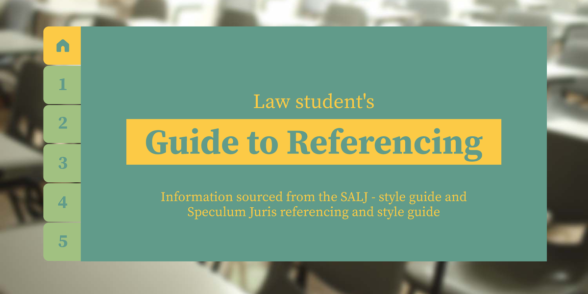 Referencing for law students - 1 2 3 4 Law student's Guide to ...