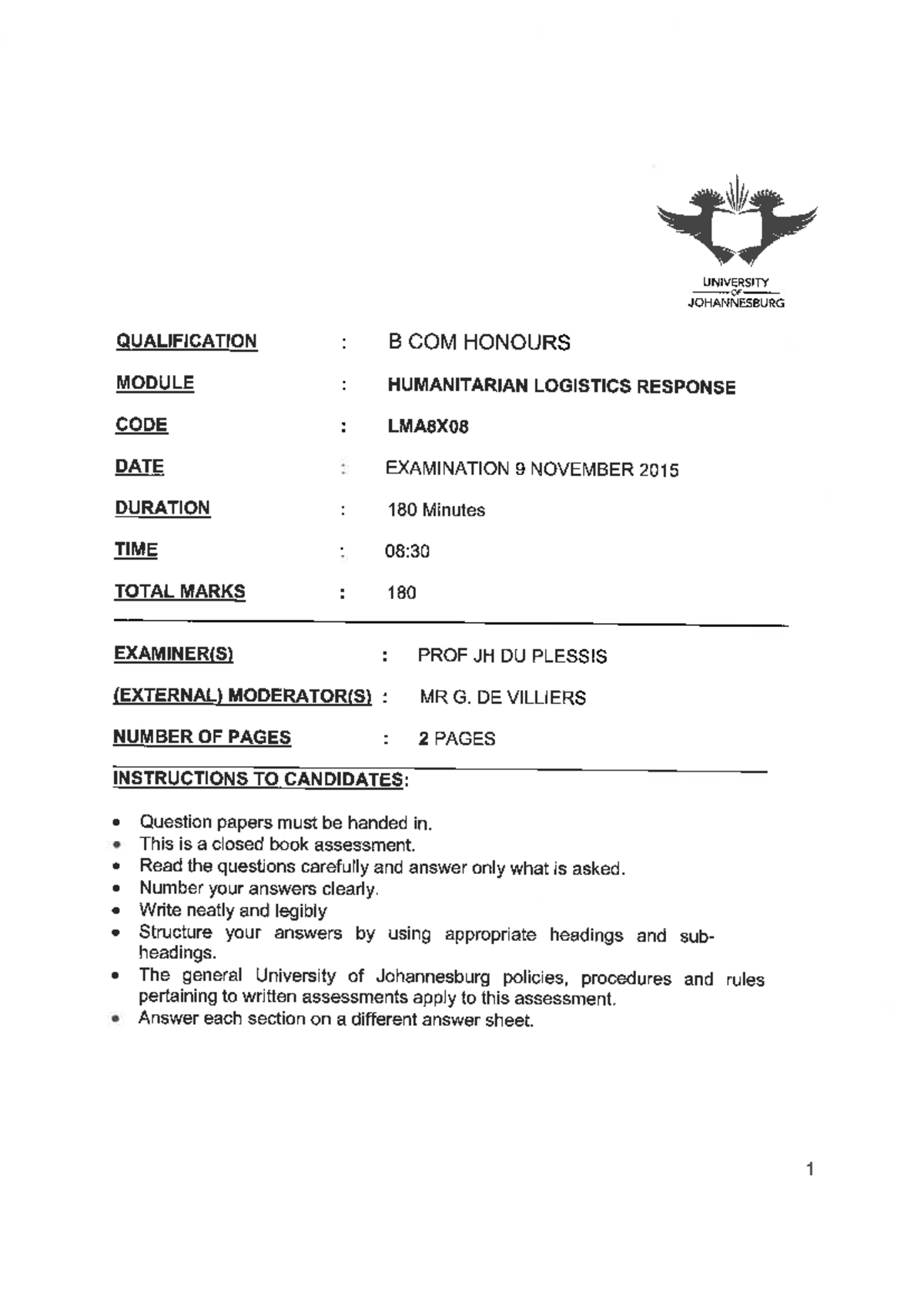 Uj 17332+ Source 1+ Source 1 - UNIVERSITY OF JOHANNESBURG QUALIFICATION ...