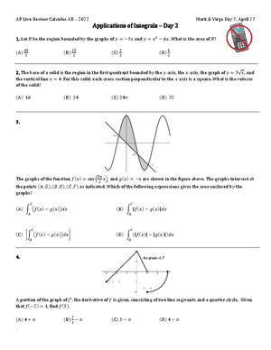 250review Spring 2022 - Final Review - Math 250: Final Review, Spring ...