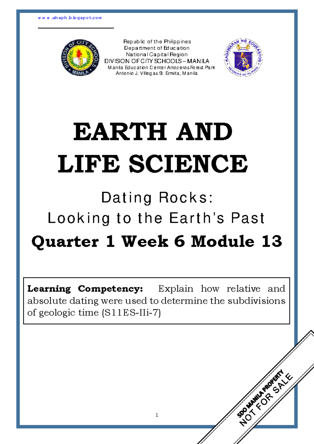 Mod13 Earth and Life Science (Relative and Absolute Dating) - Republic ...