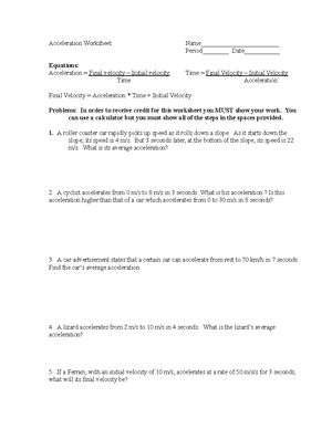8th - 060415- Review Day Practice-SVA - Speed, Velocity, & Acceleration ...